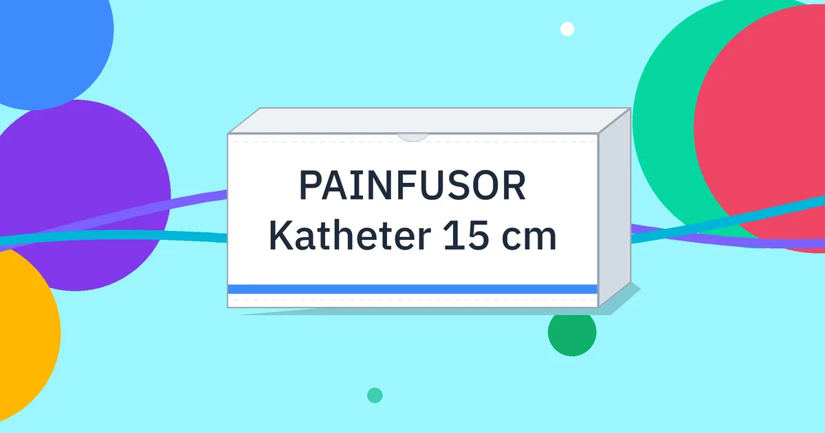 Symbolbild: Packung mit der Aufschrift PAINFUSOR Katheter 15 cm (PZN 09680054) – Verfügbarkeit und Bezug in Apotheken in Frankfurt am Main