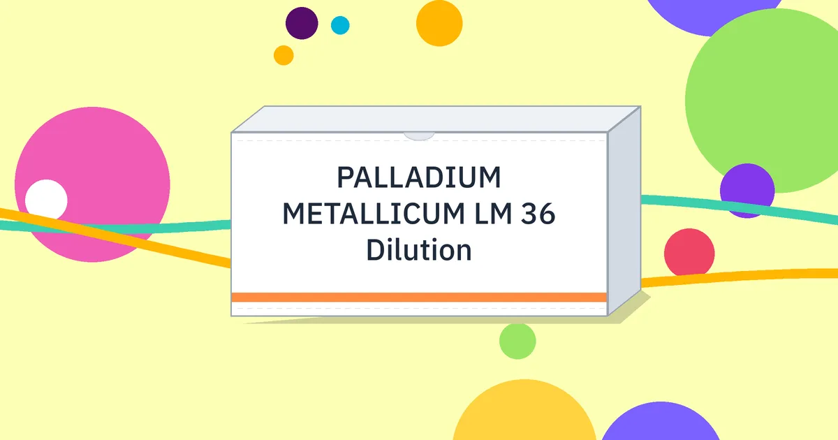 Symbolbild: Packung mit der Aufschrift PALLADIUM METALLICUM LM 36 Dilution (PZN 12975646) – Verfügbarkeit und Bezug in Apotheken in Frankfurt am Main