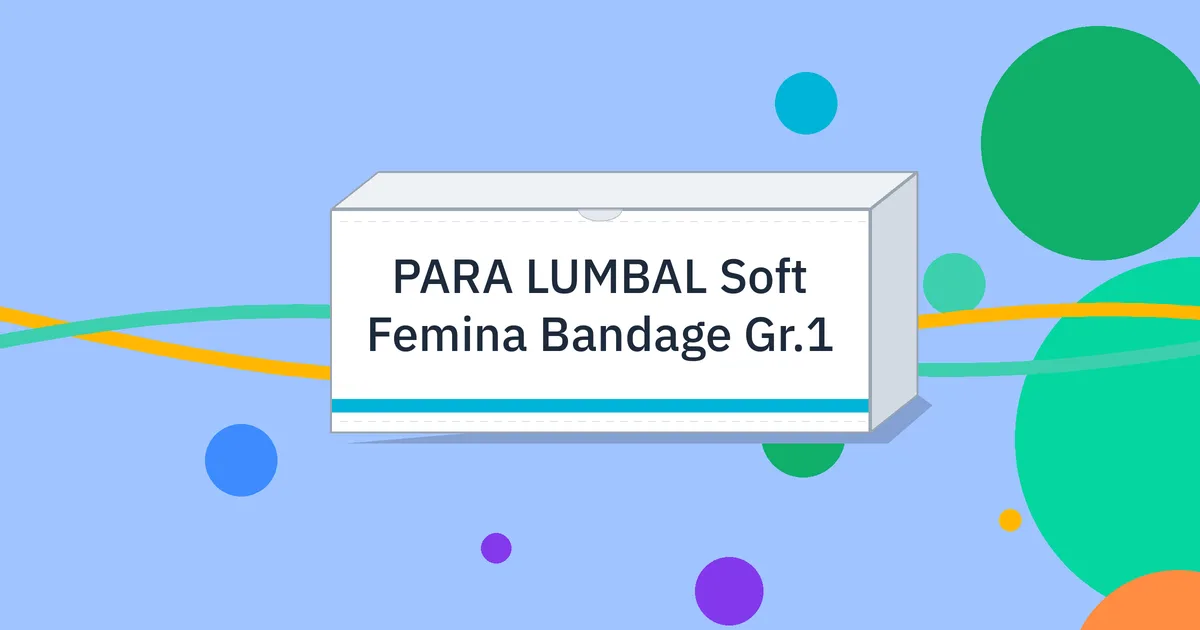 Symbolbild: Packung mit der Aufschrift PARA LUMBAL Soft Femina Bandage Gr.1 (PZN 06991233) – Verfügbarkeit und Bezug in Apotheken in Frankfurt am Main