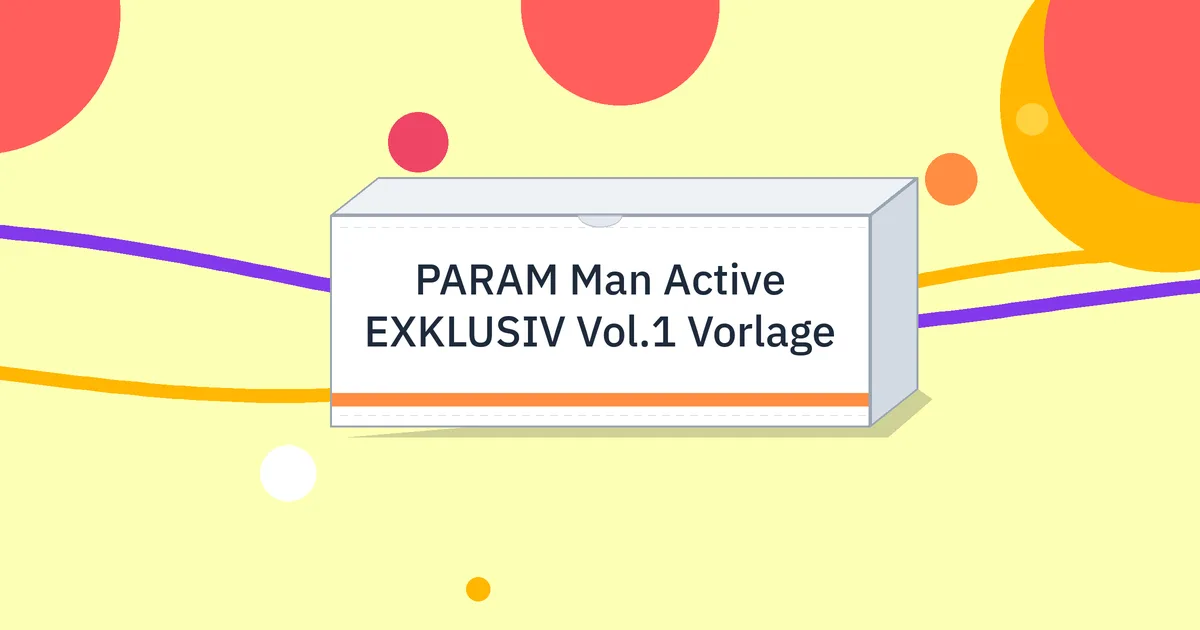 Symbolbild: Packung mit der Aufschrift PARAM Man Active EXKLUSIV Vol.1 Vorlage (PZN 19203705) – Verfügbarkeit und Bezug in Apotheken in Frankfurt am Main