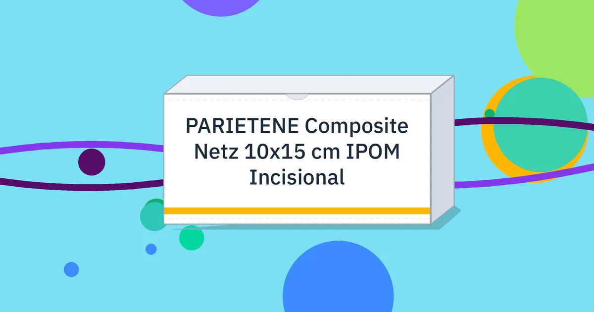 Symbolbild: Packung mit der Aufschrift PARIETENE Composite Netz 10x15 cm IPOM Incisional (PZN 00462516) – Verfügbarkeit und Bezug in Apotheken in Frankfurt am Main