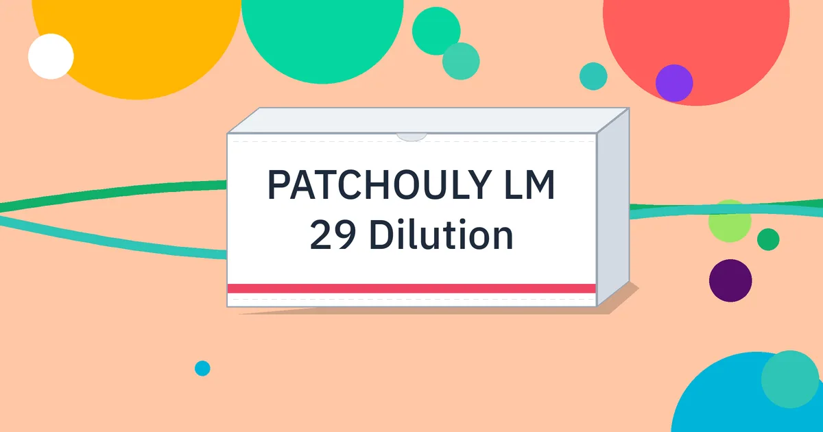 Symbolbild: Packung mit der Aufschrift PATCHOULY LM 29 Dilution (PZN 13632983) – Verfügbarkeit und Bezug in Apotheken in Frankfurt am Main