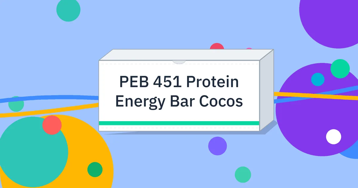 Symbolbild: Packung mit der Aufschrift PEB 451 Protein Energy Bar Cocos (PZN 07748167) – Verfügbarkeit und Bezug in Apotheken in Frankfurt am Main
