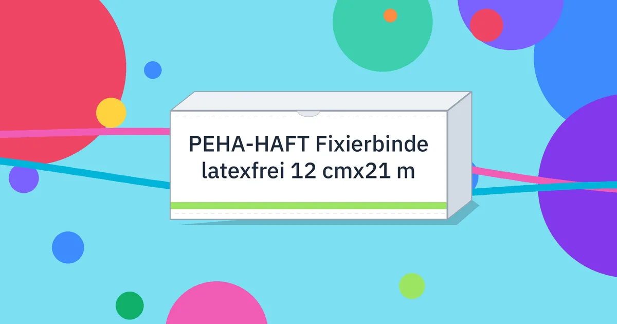 Symbolbild: Packung mit der Aufschrift PEHA-HAFT Fixierbinde latexfrei 12 cmx21 m (PZN 19891148) – Verfügbarkeit und Bezug in Apotheken in Frankfurt am Main