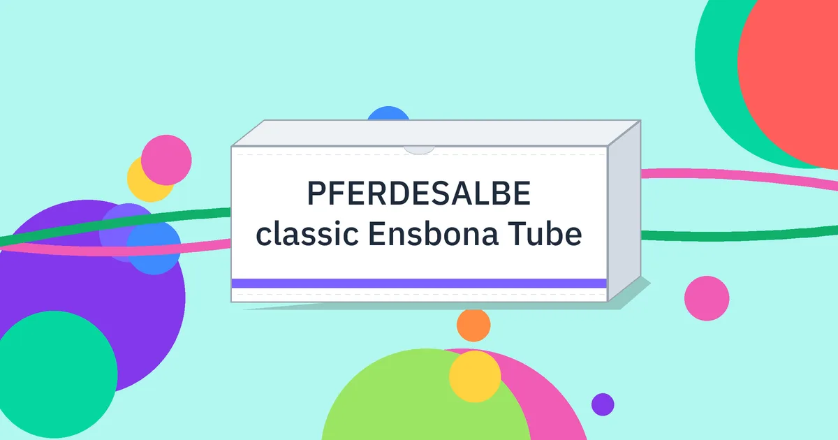 Symbolbild: Packung mit der Aufschrift PFERDESALBE classic Ensbona Tube (PZN 17203670) – Verfügbarkeit und Bezug in Apotheken in Frankfurt am Main