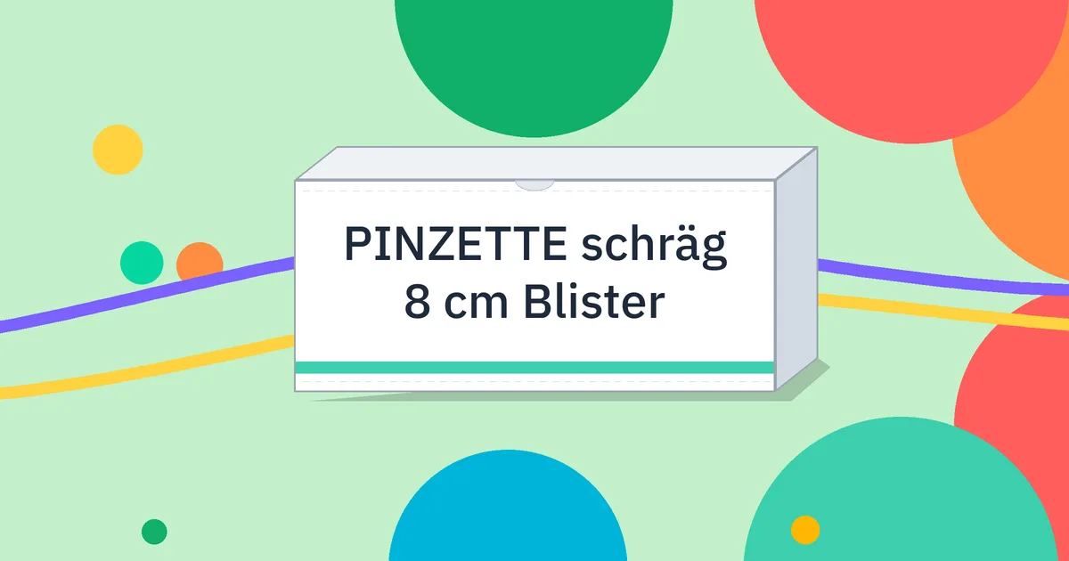 Symbolbild: Packung mit der Aufschrift PINZETTE schräg 8 cm Blister (PZN 01596058) – Verfügbarkeit und Bezug in Apotheken in Frankfurt am Main