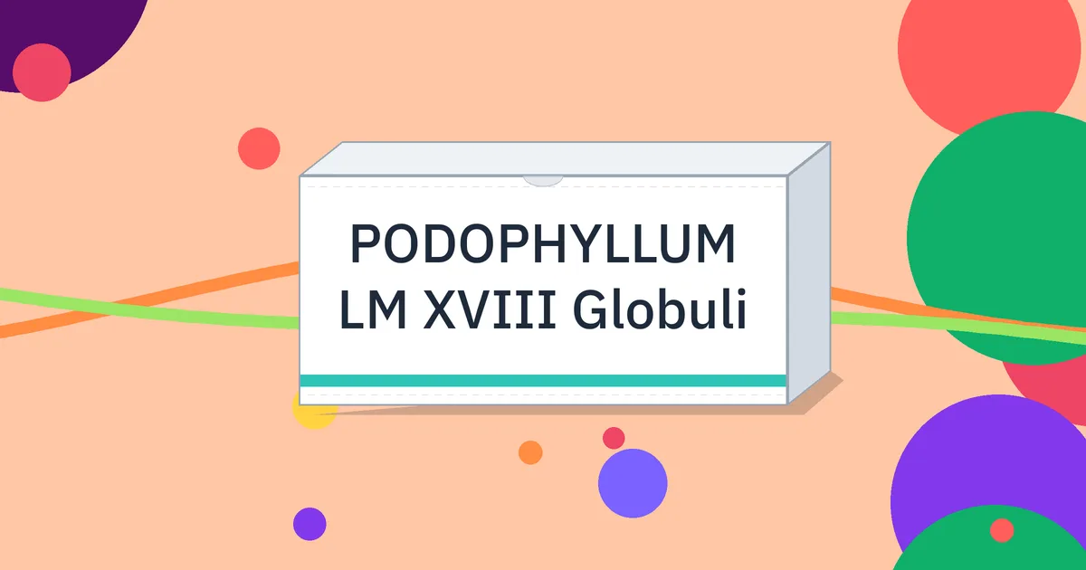 Symbolbild: Packung mit der Aufschrift PODOPHYLLUM LM XVIII Globuli (PZN 04508178) – Verfügbarkeit und Bezug in Apotheken in Frankfurt am Main