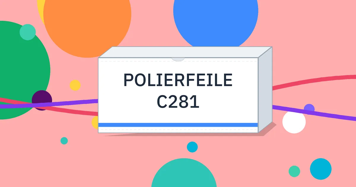 Symbolbild: Packung mit der Aufschrift POLIERFEILE C281 (PZN 01451437) – Verfügbarkeit und Bezug in Apotheken in Frankfurt am Main