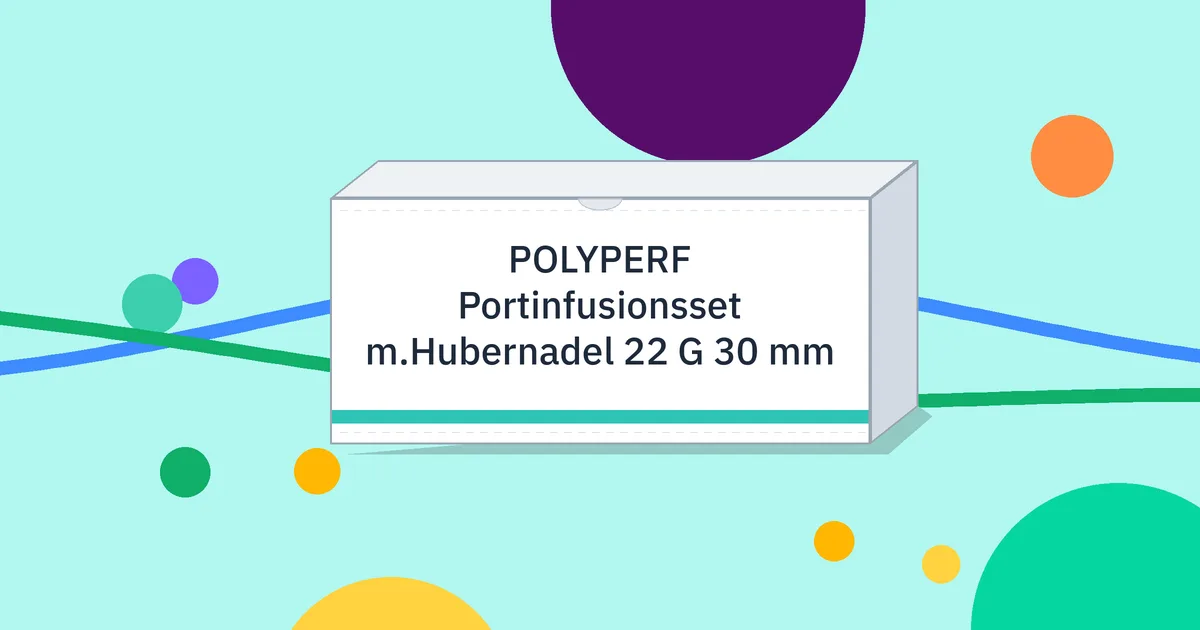 Symbolbild: Packung mit der Aufschrift POLYPERF Portinfusionsset m.Hubernadel 22 G 30 mm (PZN 17527869) – Verfügbarkeit und Bezug in Apotheken in Frankfurt am Main