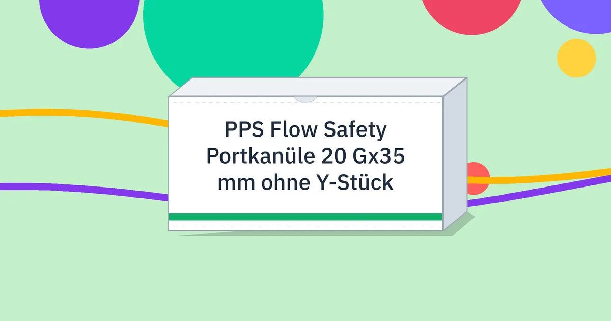 Symbolbild: Packung mit der Aufschrift PPS Flow Safety Portkanüle 20 Gx35 mm ohne Y-Stück (PZN 10073833) – Verfügbarkeit und Bezug in Apotheken in Frankfurt am Main