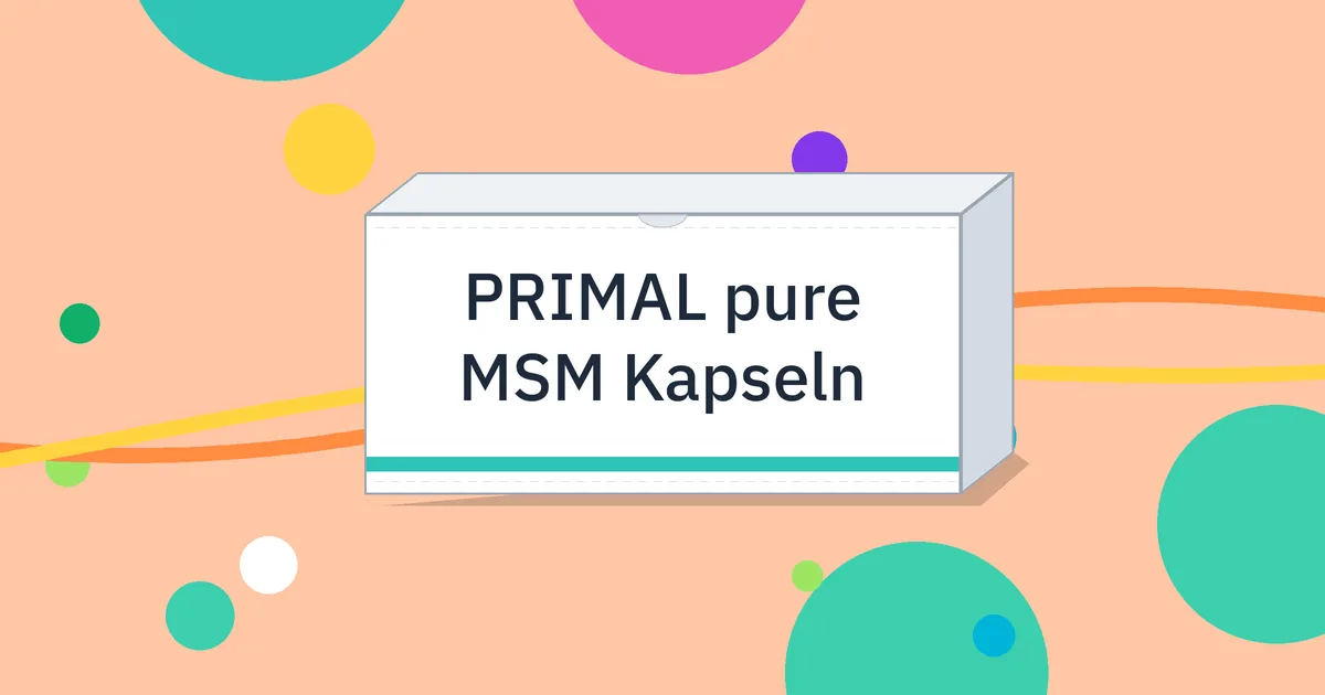 Symbolbild: Packung mit der Aufschrift PRIMAL pure MSM Kapseln (PZN 16204495) – Verfügbarkeit und Bezug in Apotheken in Frankfurt am Main