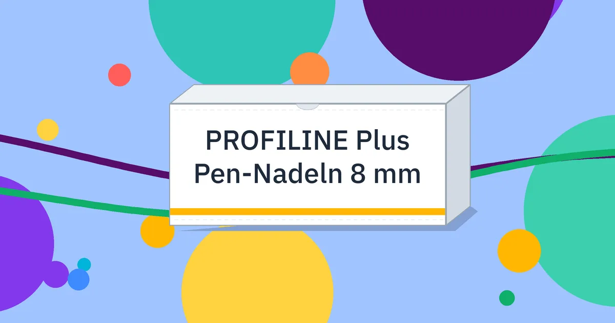 Symbolbild: Packung mit der Aufschrift PROFILINE Plus Pen-Nadeln 8 mm (PZN 12774149) – Verfügbarkeit und Bezug in Apotheken in Frankfurt am Main