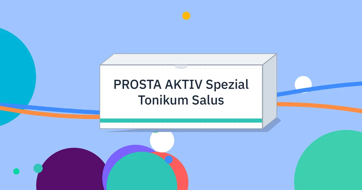 Symbolbild: Packung mit der Aufschrift PROSTA AKTIV Spezial Tonikum Salus (PZN 07776525) – Verfügbarkeit und Bezug in Apotheken in Frankfurt am Main