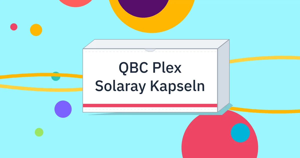 Symbolbild: Packung mit der Aufschrift QBC Plex Solaray Kapseln (PZN 17254609) – Verfügbarkeit und Bezug in Apotheken in Frankfurt am Main