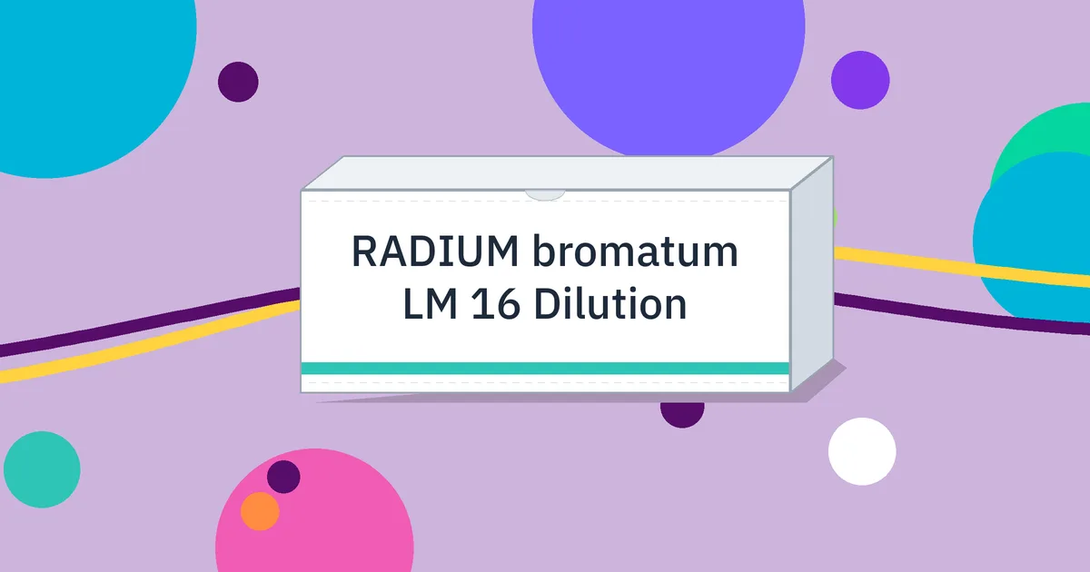 Symbolbild: Packung mit der Aufschrift RADIUM bromatum LM 16 Dilution (PZN 13045949) – Verfügbarkeit und Bezug in Apotheken in Frankfurt am Main
