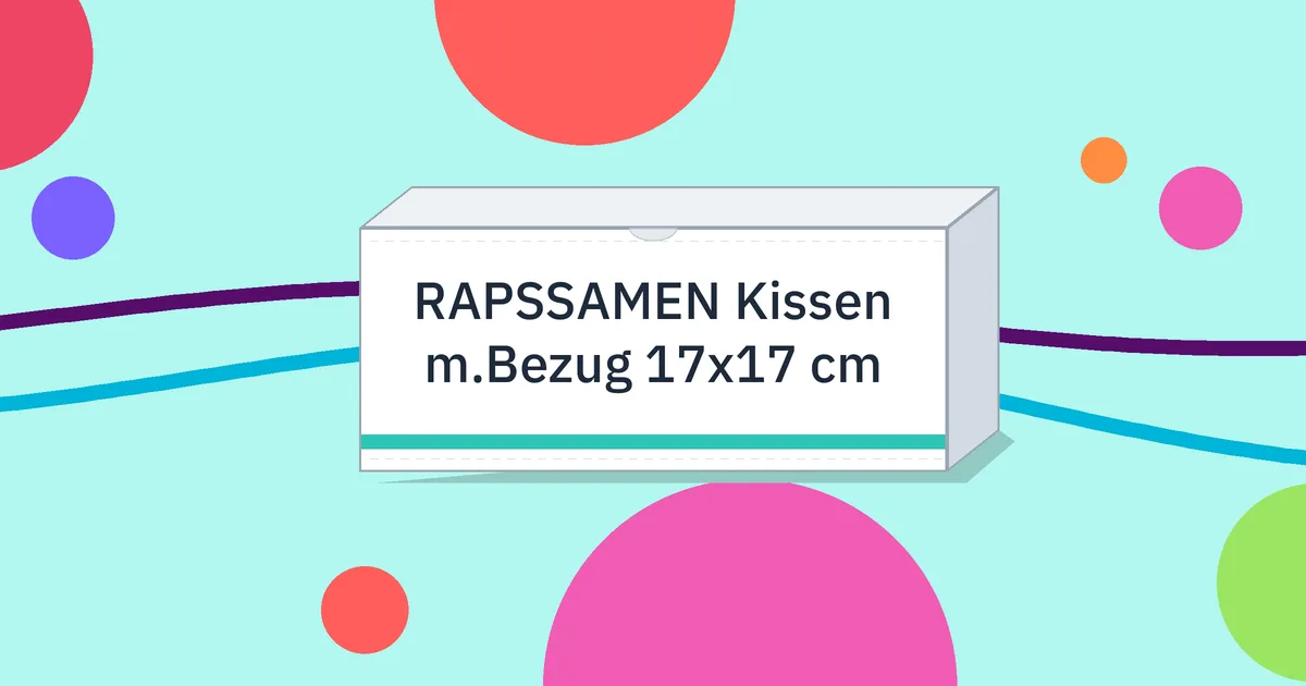 Symbolbild: Packung mit der Aufschrift RAPSSAMEN Kissen m.Bezug 17x17 cm (PZN 09242650) – Verfügbarkeit und Bezug in Apotheken in Frankfurt am Main