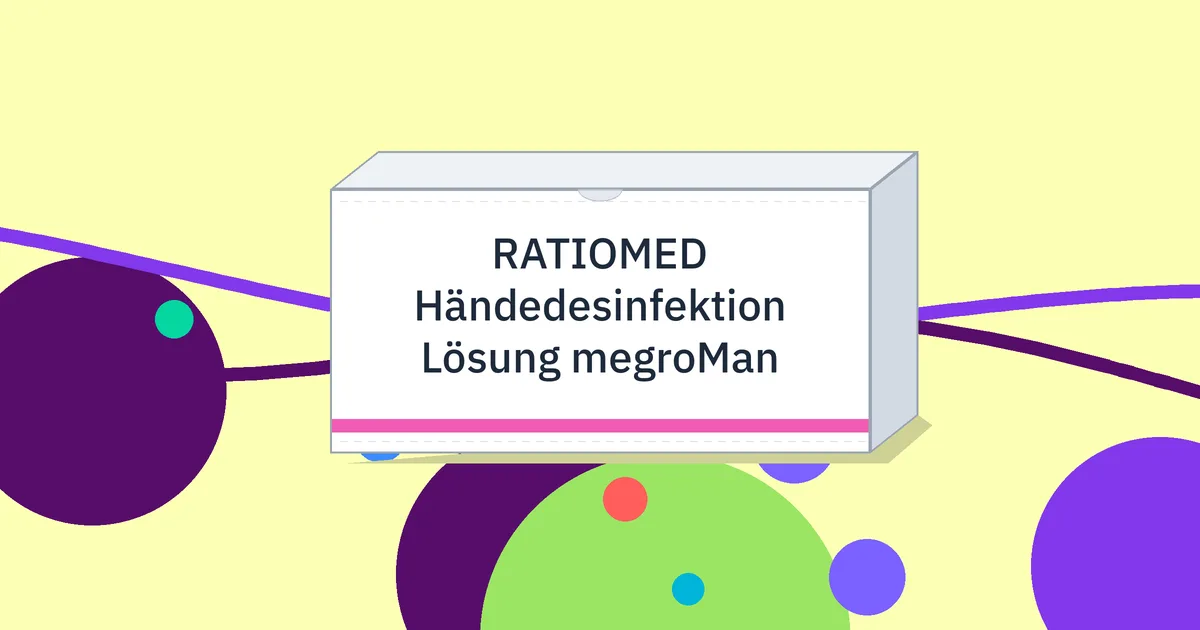 Symbolbild: Packung mit der Aufschrift RATIOMED Händedesinfektion Lösung megroMan (PZN 15254189) – Verfügbarkeit und Bezug in Apotheken in Frankfurt am Main