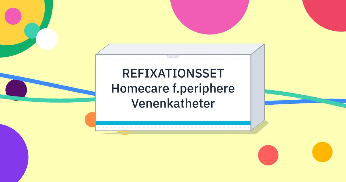 Symbolbild: Packung mit der Aufschrift REFIXATIONSSET Homecare f.periphere Venenkatheter (PZN 17530877) – Verfügbarkeit und Bezug in Apotheken in Frankfurt am Main