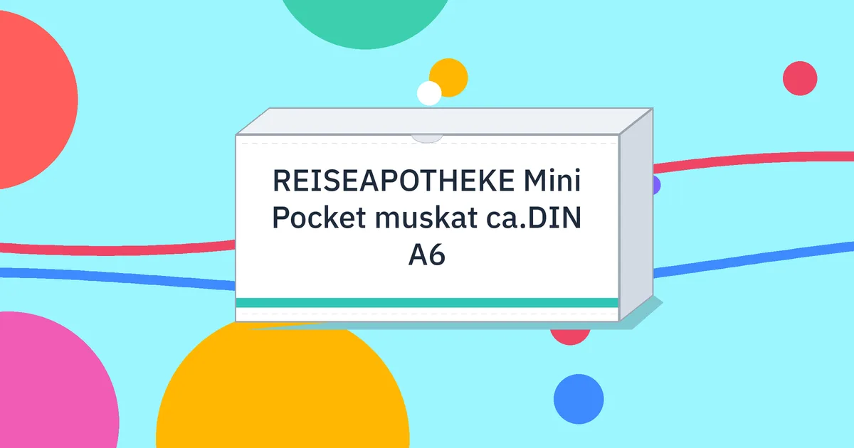 Symbolbild: Packung mit der Aufschrift REISEAPOTHEKE Mini Pocket muskat ca.DIN A6 (PZN 05519451) – Verfügbarkeit und Bezug in Apotheken in Frankfurt am Main