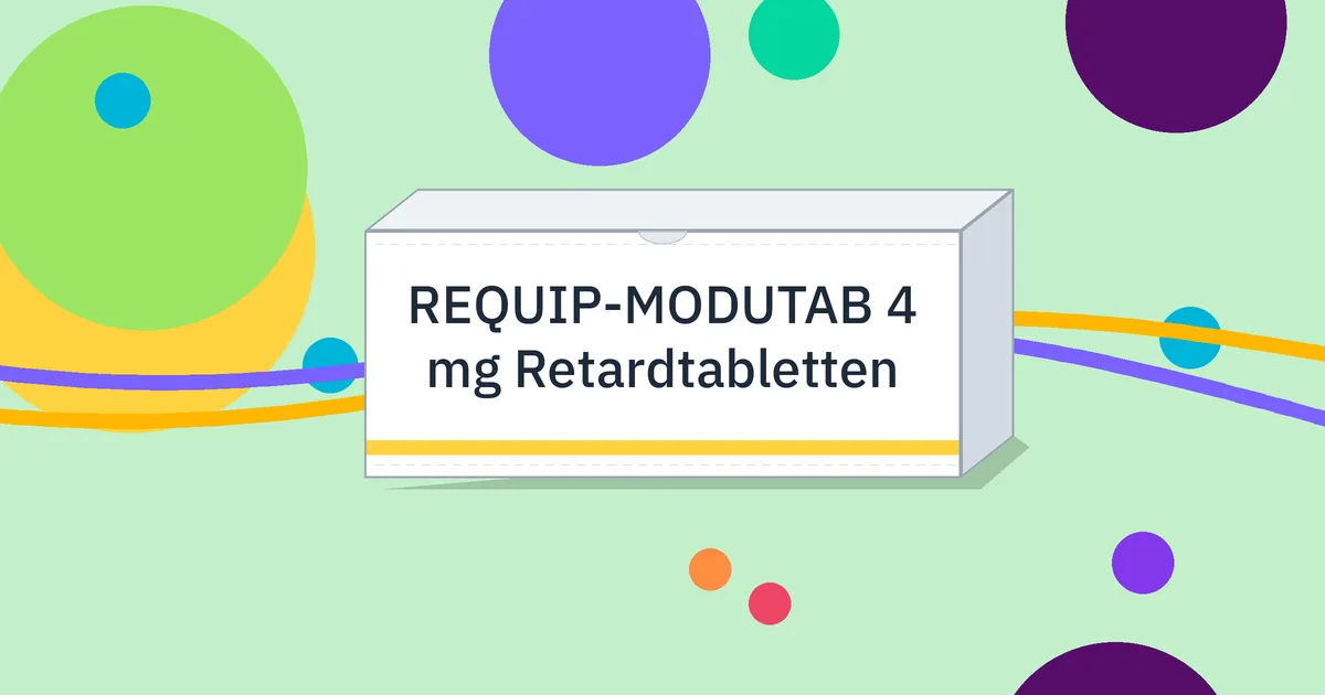 Symbolbild: Packung mit der Aufschrift REQUIP-MODUTAB 4 mg Retardtabletten (PZN 03123186) – Verfügbarkeit und Bezug in Apotheken in Frankfurt am Main