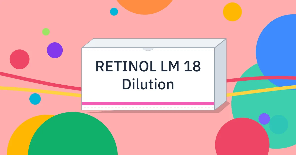 Symbolbild: Packung mit der Aufschrift RETINOL LM 18 Dilution (PZN 13047670) – Verfügbarkeit und Bezug in Apotheken in Frankfurt am Main