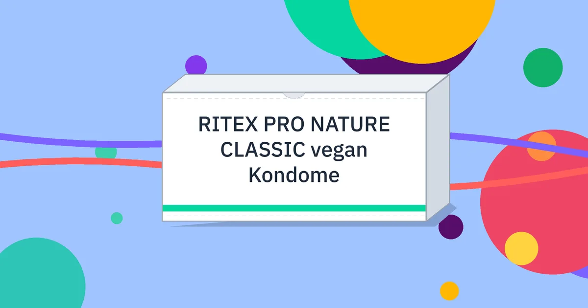 Symbolbild: Packung mit der Aufschrift RITEX PRO NATURE CLASSIC vegan Kondome (PZN 18232426) – Verfügbarkeit und Bezug in Apotheken in Frankfurt am Main