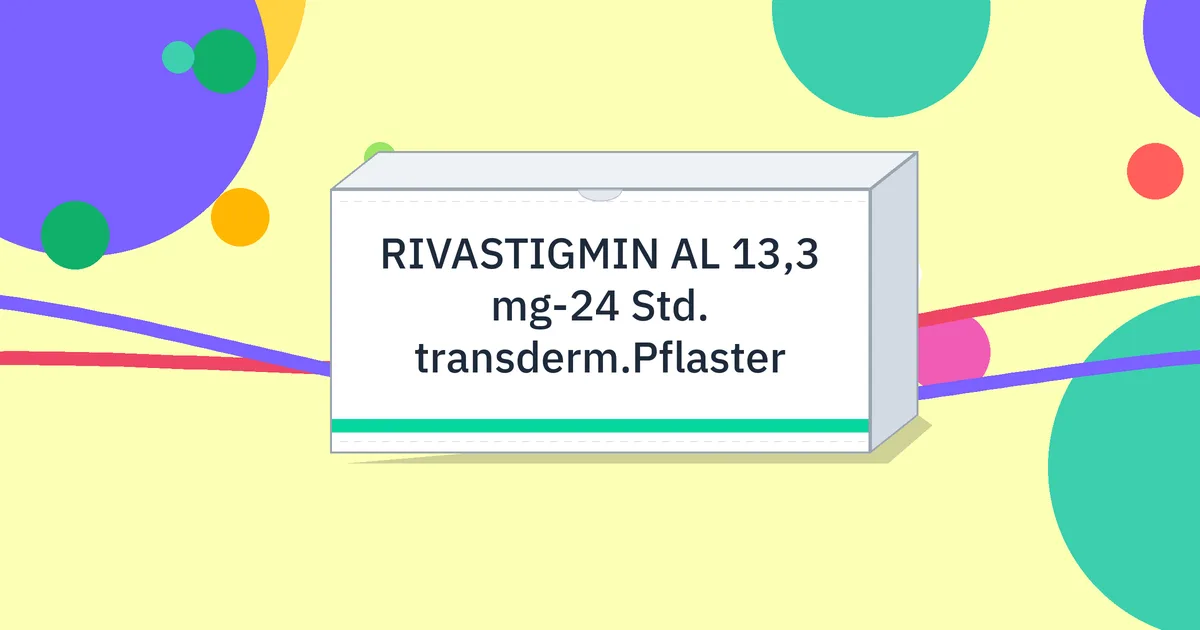 Symbolbild: Packung mit der Aufschrift RIVASTIGMIN AL 13,3 mg-24 Std. transderm.Pflaster (PZN 11657683) – Verfügbarkeit und Bezug in Apotheken in Frankfurt am Main