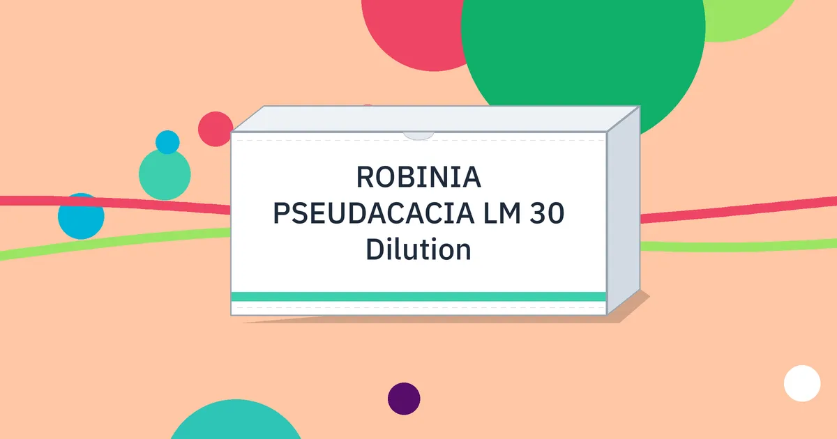 Symbolbild: Packung mit der Aufschrift ROBINIA PSEUDACACIA LM 30 Dilution (PZN 13055132) – Verfügbarkeit und Bezug in Apotheken in Frankfurt am Main