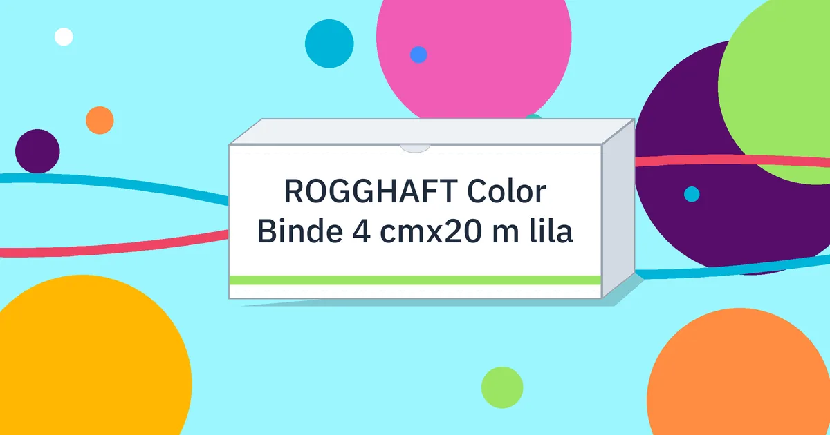 Symbolbild: Packung mit der Aufschrift ROGGHAFT Color Binde 4 cmx20 m lila (PZN 08612286) – Verfügbarkeit und Bezug in Apotheken in Frankfurt am Main