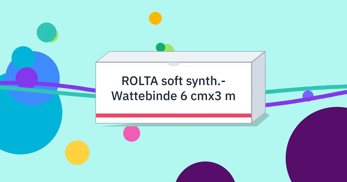 Symbolbild: Packung mit der Aufschrift ROLTA soft synth.-Wattebinde 6 cmx3 m (PZN 18365908) – Verfügbarkeit und Bezug in Apotheken in Frankfurt am Main