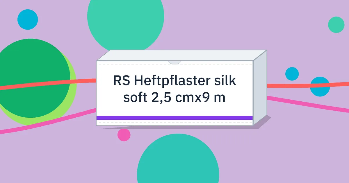 Symbolbild: Packung mit der Aufschrift RS Heftpflaster silk soft 2,5 cmx9 m (PZN 06585007) – Verfügbarkeit und Bezug in Apotheken in Frankfurt am Main
