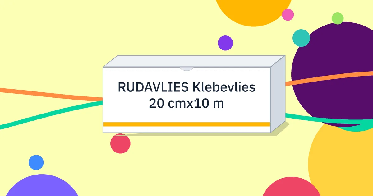 Symbolbild: Packung mit der Aufschrift RUDAVLIES Klebevlies 20 cmx10 m (PZN 11318461) – Verfügbarkeit und Bezug in Apotheken in Frankfurt am Main
