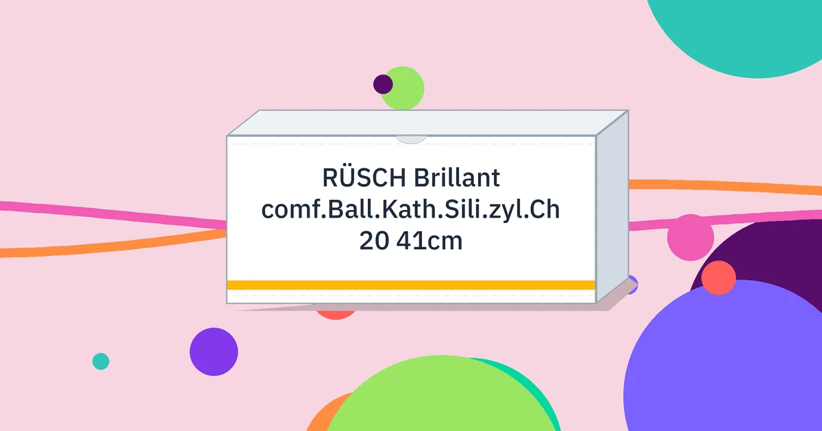 Symbolbild: Packung mit der Aufschrift RÜSCH Brillant comf.Ball.Kath.Sili.zyl.Ch 20 41cm (PZN 02369962) – Verfügbarkeit und Bezug in Apotheken in Frankfurt am Main