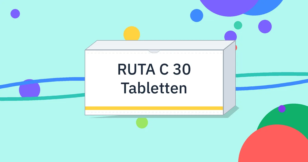 Symbolbild: Packung mit der Aufschrift RUTA C 30 Tabletten (PZN 07141809) – Verfügbarkeit und Bezug in Apotheken in Frankfurt am Main