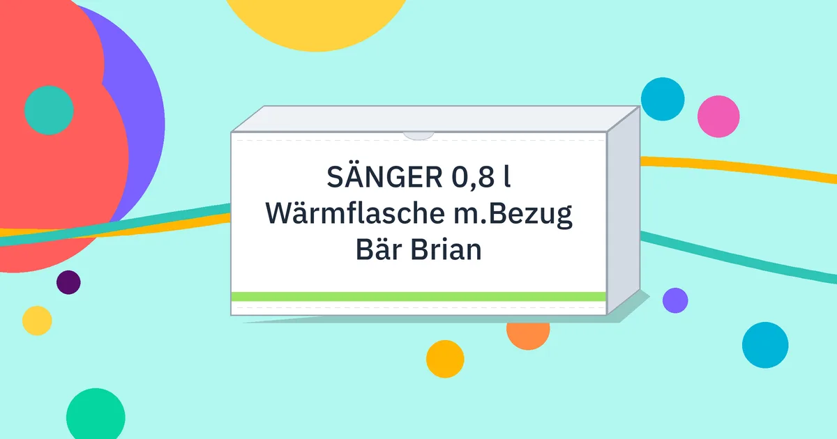 Symbolbild: Packung mit der Aufschrift SÄNGER 0,8 l Wärmflasche m.Bezug Bär Brian (PZN 13567582) – Verfügbarkeit und Bezug in Apotheken in Frankfurt am Main