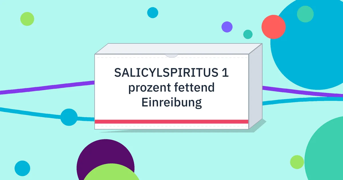 Symbolbild: Packung mit der Aufschrift SALICYLSPIRITUS 1 prozent fettend Einreibung (PZN 18783468) – Verfügbarkeit und Bezug in Apotheken in Frankfurt am Main