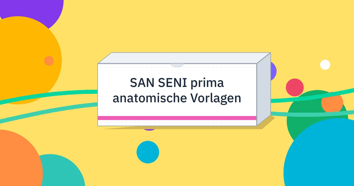 Symbolbild: Packung mit der Aufschrift SAN SENI prima anatomische Vorlagen (PZN 06077535) – Verfügbarkeit und Bezug in Apotheken in Frankfurt am Main