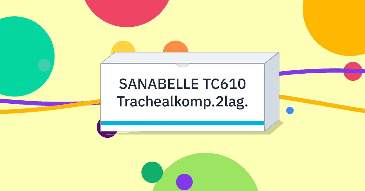 Symbolbild: Packung mit der Aufschrift SANABELLE TC610 Trachealkomp.2lag. (PZN 08793939) – Verfügbarkeit und Bezug in Apotheken in Frankfurt am Main
