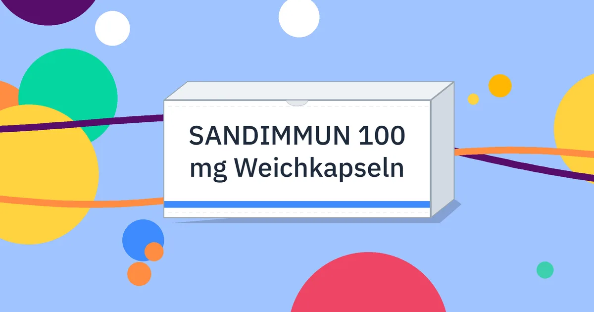 Symbolbild: Packung mit der Aufschrift SANDIMMUN 100 mg Weichkapseln (PZN 17620899) – Verfügbarkeit und Bezug in Apotheken in Frankfurt am Main