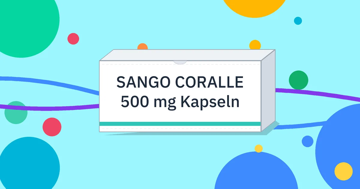 Symbolbild: Packung mit der Aufschrift SANGO CORALLE 500 mg Kapseln (PZN 09771408) – Verfügbarkeit und Bezug in Apotheken in Frankfurt am Main