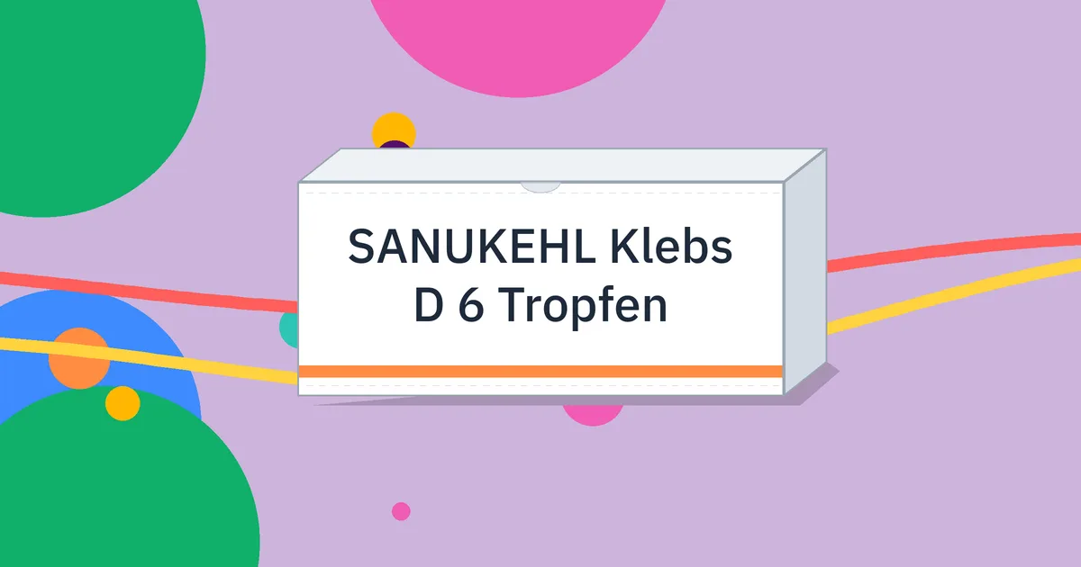 Symbolbild: Packung mit der Aufschrift SANUKEHL Klebs D 6 Tropfen (PZN 07402902) – Verfügbarkeit und Bezug in Apotheken in Frankfurt am Main
