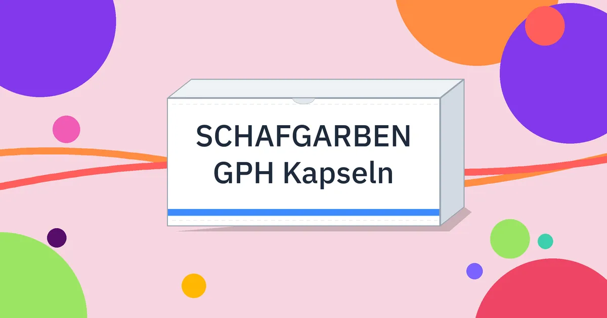 Symbolbild: Packung mit der Aufschrift SCHAFGARBEN GPH Kapseln (PZN 08404122) – Verfügbarkeit und Bezug in Apotheken in Frankfurt am Main