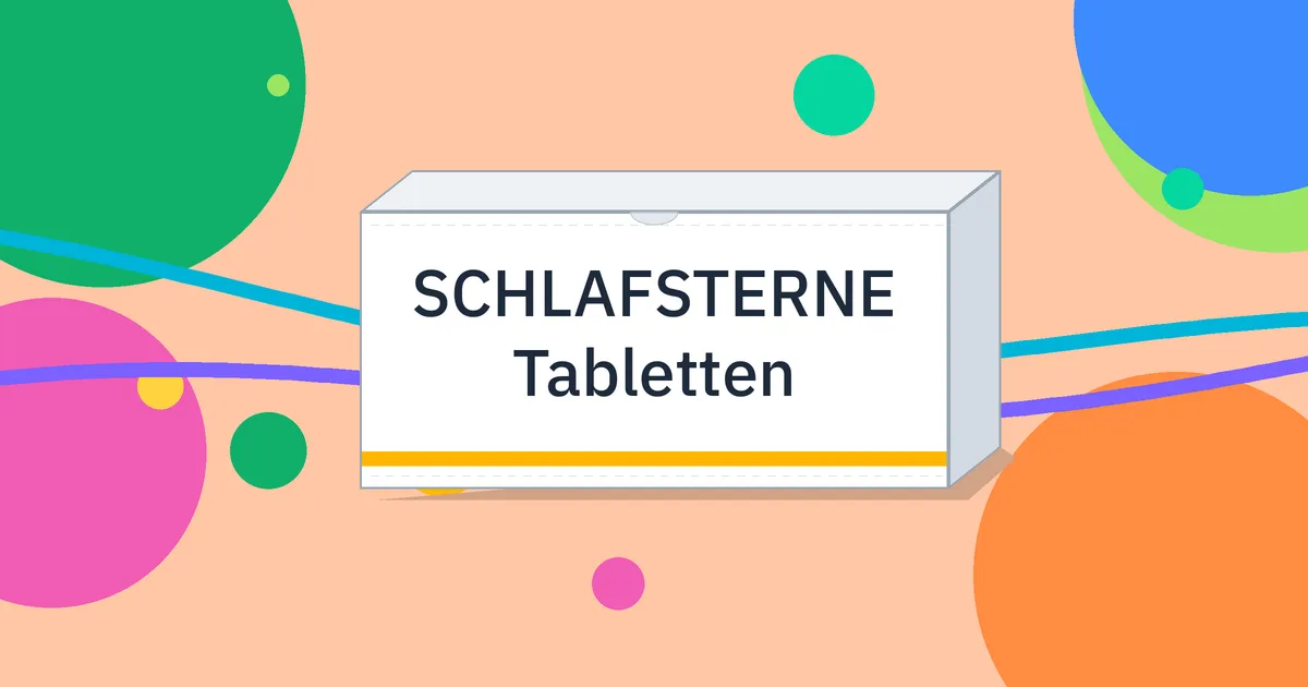 Symbolbild: Packung mit der Aufschrift SCHLAFSTERNE Tabletten (PZN 02026015) – Verfügbarkeit und Bezug in Apotheken in Frankfurt am Main