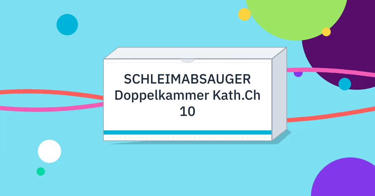 Symbolbild: Packung mit der Aufschrift SCHLEIMABSAUGER Doppelkammer Kath.Ch 10 (PZN 08825214) – Verfügbarkeit und Bezug in Apotheken in Frankfurt am Main