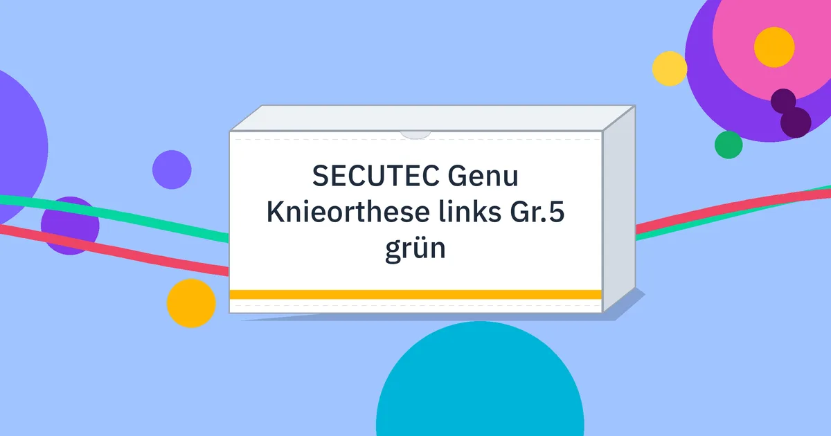 Symbolbild: Packung mit der Aufschrift SECUTEC Genu Knieorthese links Gr.5 grün (PZN 12510976) – Verfügbarkeit und Bezug in Apotheken in Frankfurt am Main