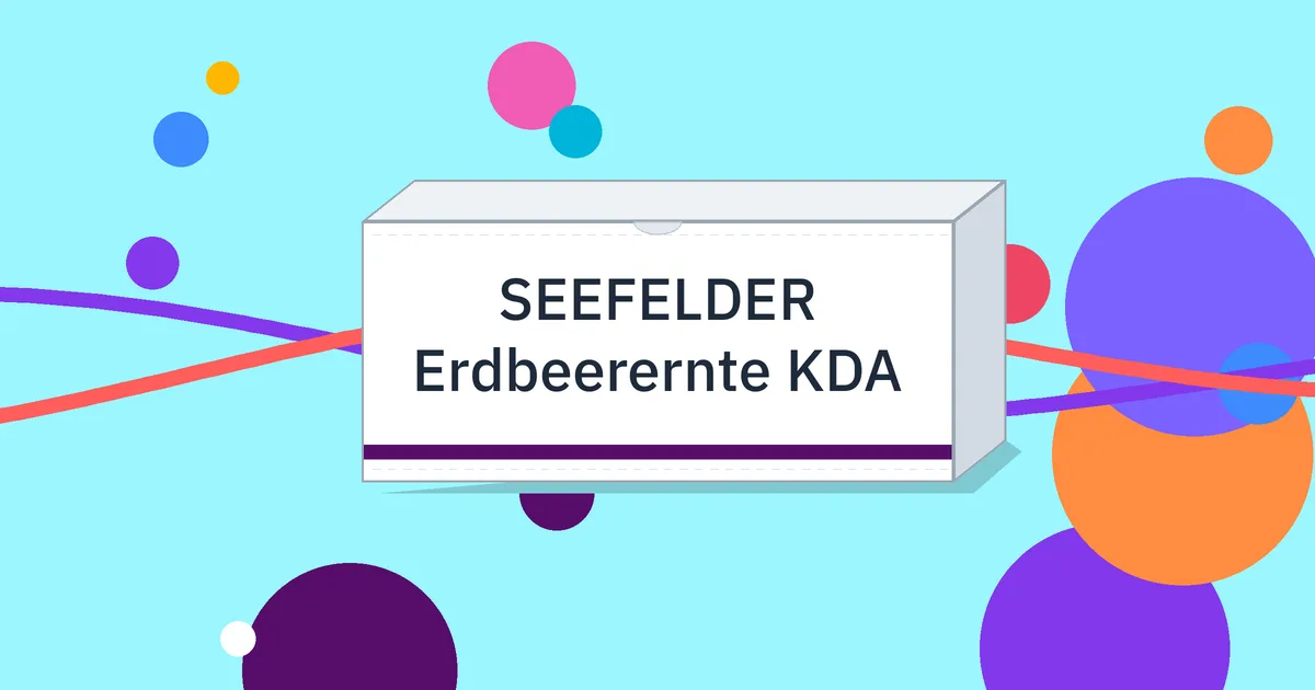 Symbolbild: Packung mit der Aufschrift SEEFELDER Erdbeerernte KDA (PZN 16002745) – Verfügbarkeit und Bezug in Apotheken in Frankfurt am Main