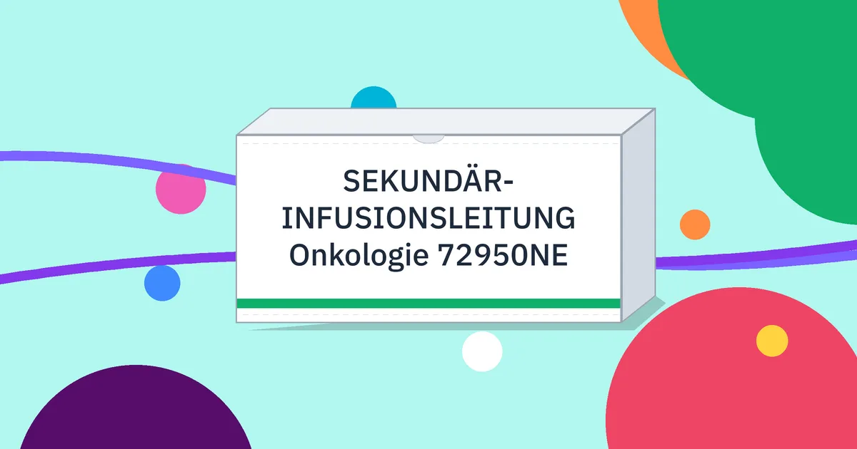 Symbolbild: Packung mit der Aufschrift SEKUNDÄR-INFUSIONSLEITUNG Onkologie 72950NE (PZN 13589282) – Verfügbarkeit und Bezug in Apotheken in Frankfurt am Main