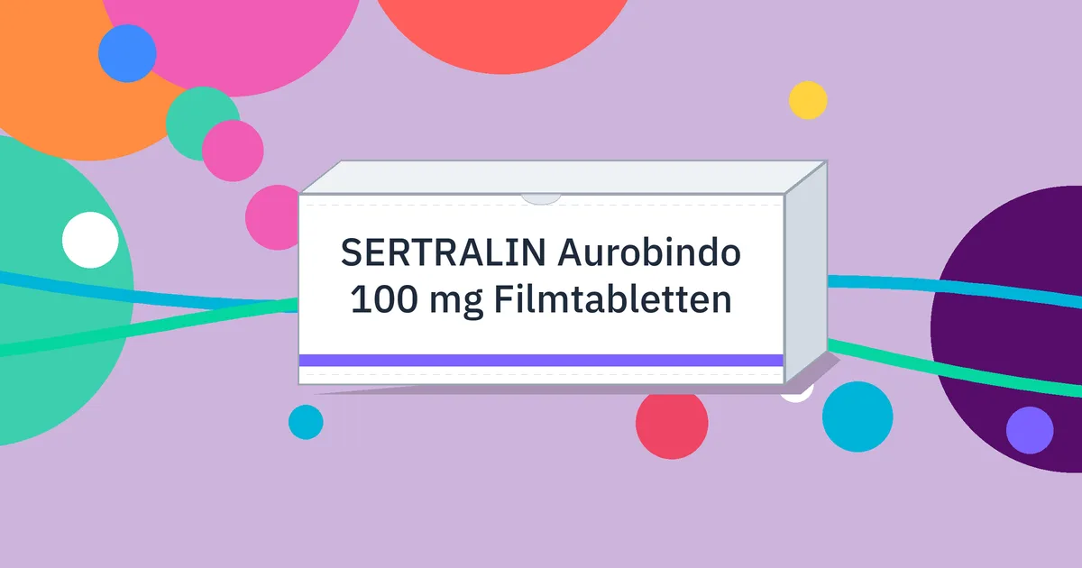 Symbolbild: Packung mit der Aufschrift SERTRALIN Aurobindo 100 mg Filmtabletten (PZN 05454088) – Verfügbarkeit und Bezug in Apotheken in Frankfurt am Main