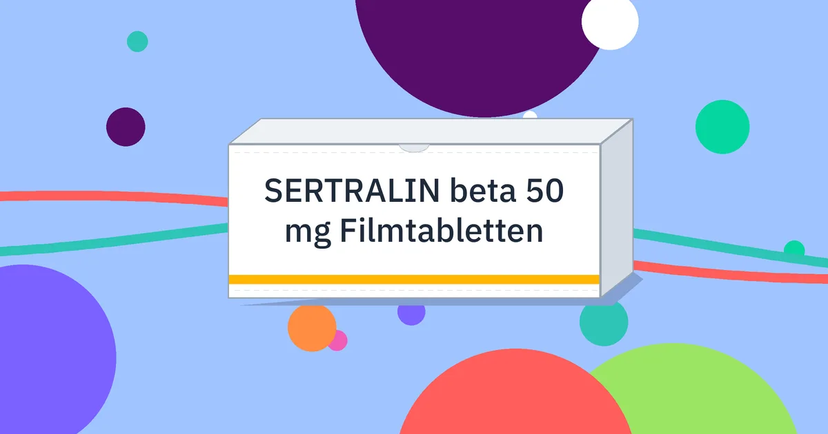 Symbolbild: Packung mit der Aufschrift SERTRALIN beta 50 mg Filmtabletten (PZN 04166252) – Verfügbarkeit und Bezug in Apotheken in Frankfurt am Main