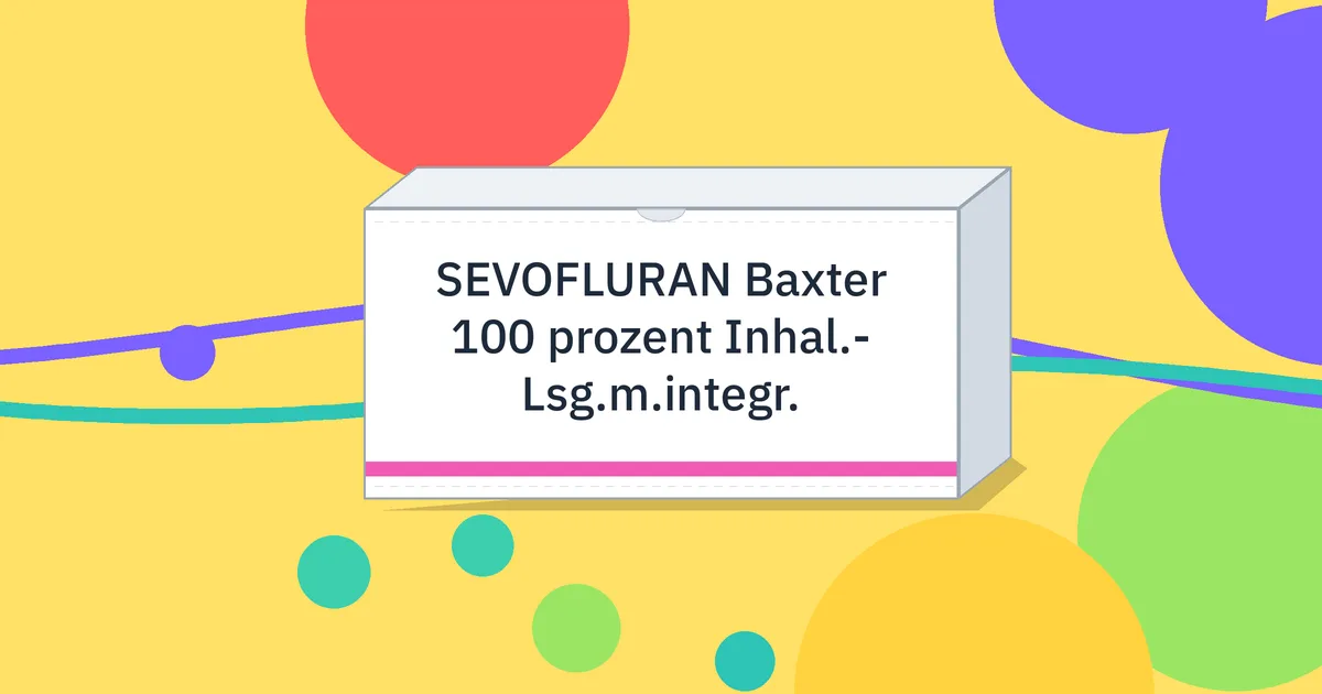 Symbolbild: Packung mit der Aufschrift SEVOFLURAN Baxter 100 prozent Inhal.-Lsg.m.integr. (PZN 03796821) – Verfügbarkeit und Bezug in Apotheken in Frankfurt am Main